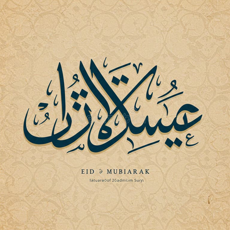 Arabic Calligraphy in Dark Blue on a Textured Beige Background. the ...