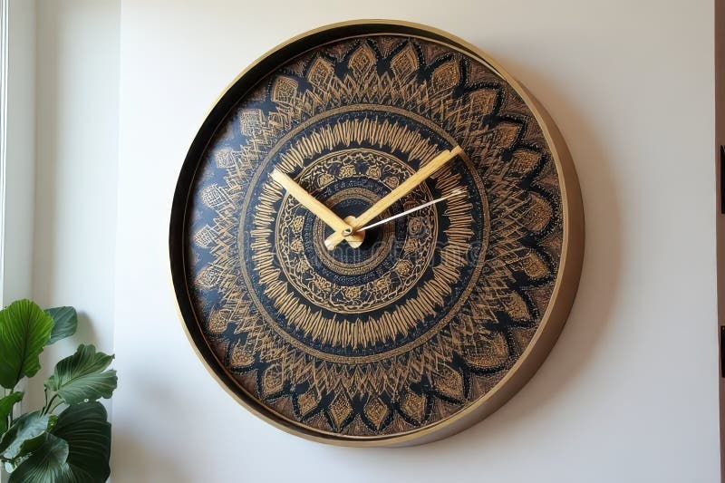 Arabic Calligraphy Geometry Wall Clock Stock Illustration ...