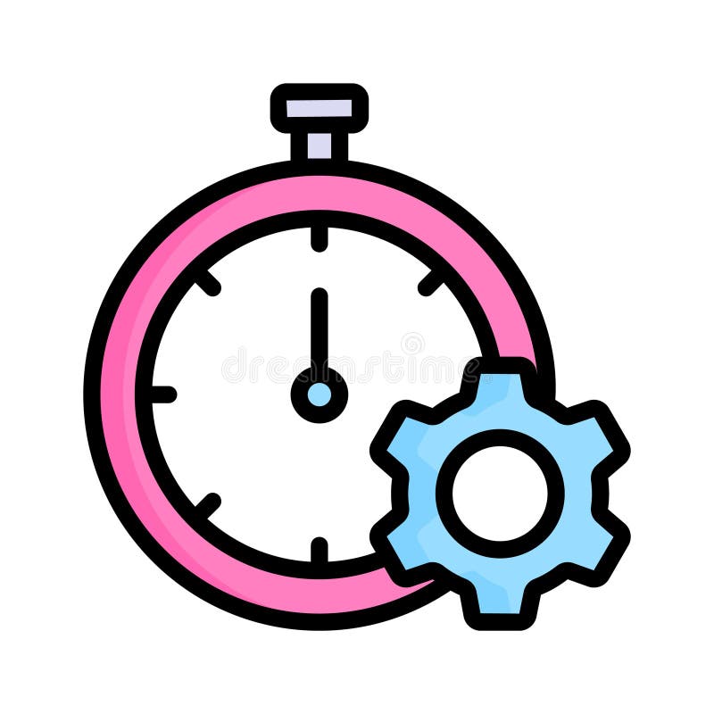 Have a Look at this Premium Flat Outline Icon of Time Management Stock Vector - Illustration of ...