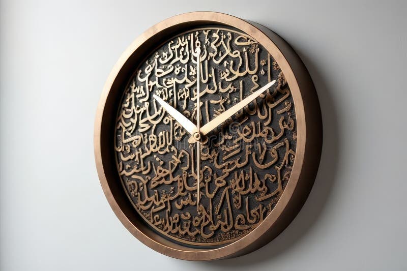Arabic Calligraphy Wall Clock with Stunning Geometric Design Stock ...