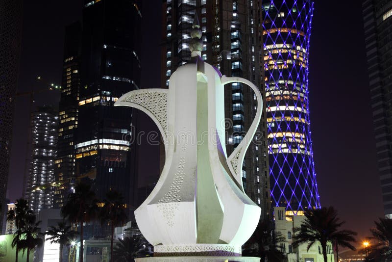 Arabic coffee pot in Doha stock photo. Image of downtown - 23108922