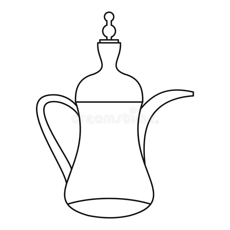 Arabic Coffee Pot Icon Outline Vector. Cafe Cup Stock Illustration ...