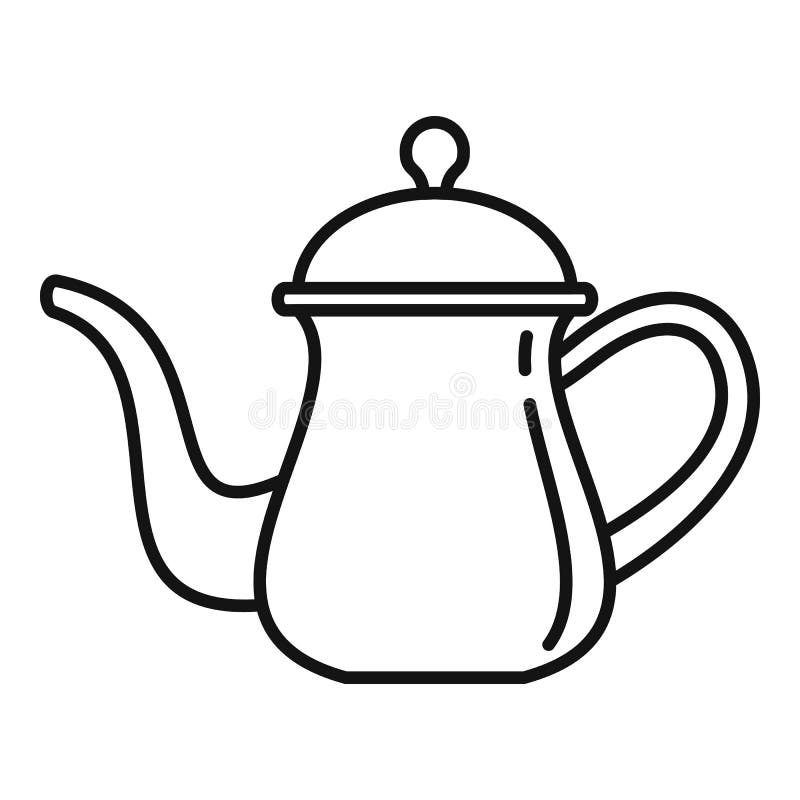 Arabic Coffee Pot Icon, Outline Style Stock Vector - Illustration of ...