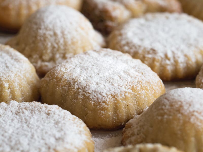 Maamoul - Arabic Cookies Stuffed Dates with Pistachios. Close Up Stock ...