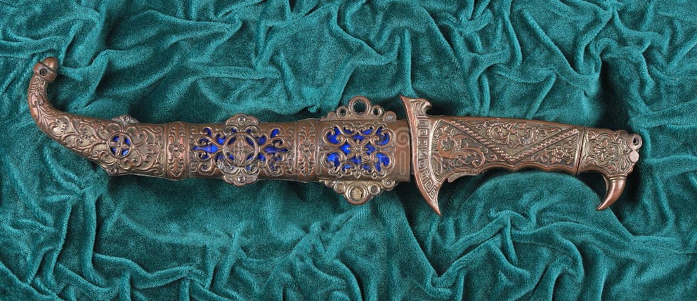 Arabic dagger on green stock image. Image of islamic - 295703735