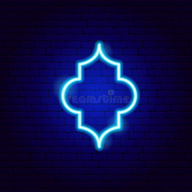 Arabic Decor Neon Sign stock vector. Illustration of arabian - 274587318