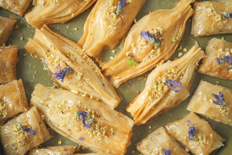Arabic Dessert Baklava on a Plate Stock Photo - Image of food, sweet ...