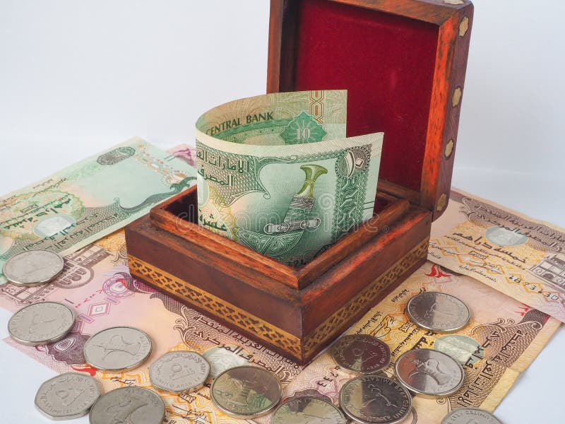 UAE Dirham Currency Notes and Coins. Stock Photo - Image of banking ...