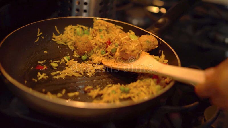 The Arabic Dish Pilaf Cooking in a Pan Stock Photo - Image of healthy ...