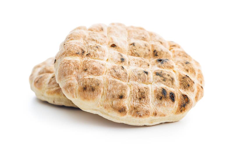 Arabic Flat Pita Bread Isolated on White Background Stock Image - Image ...