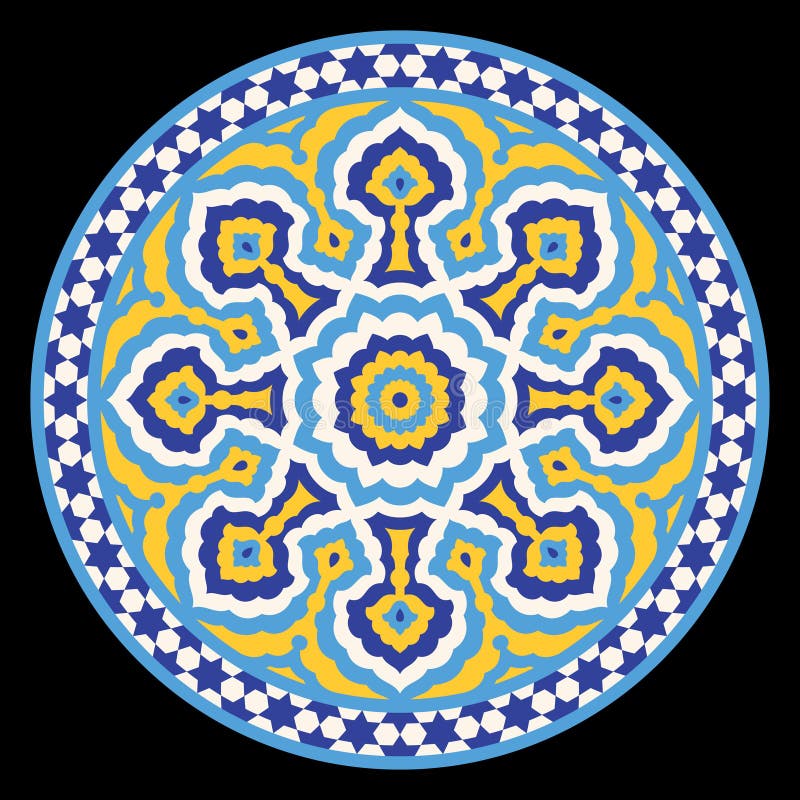 Arabic circle ornament stock vector. Illustration of line - 18271263