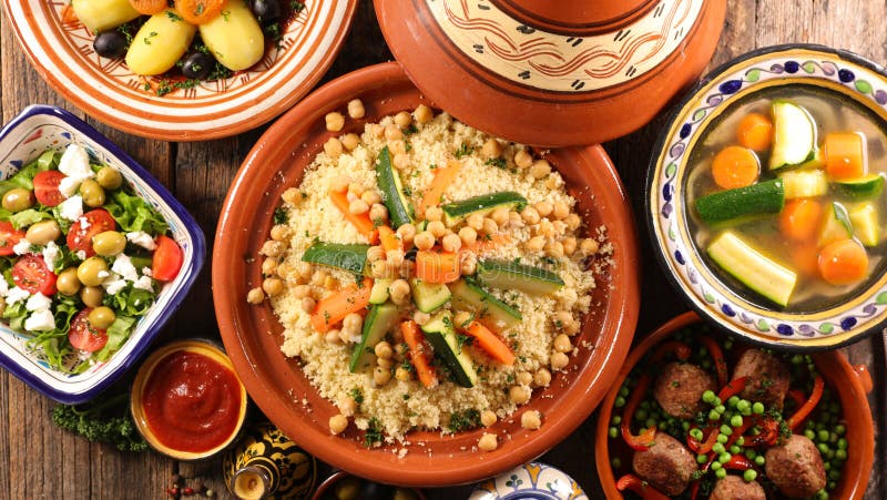 Arabic food assortment stock photo. Image of assorted - 137337162
