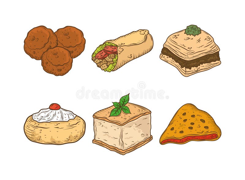 Arabic food cartoon stock vector. Illustration of fastfood - 218753386