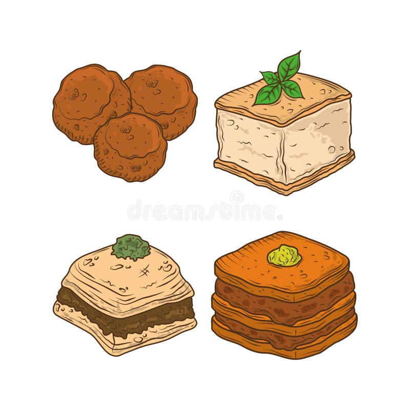 Arabic food cartoon stock vector. Illustration of fastfood - 218753386