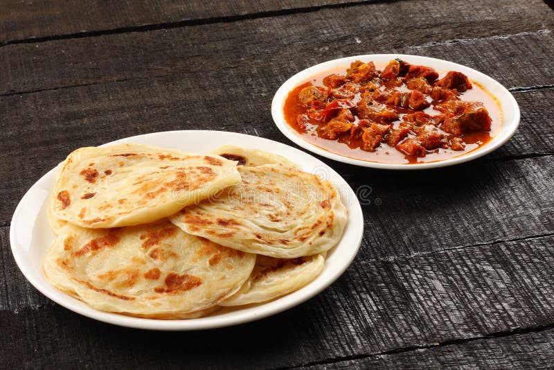 Arabic Food Paratha with Mutton Curry Stock Image - Image of frozen ...