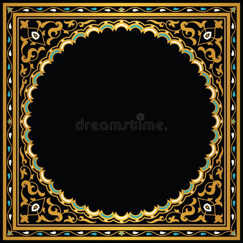 Arabic Geometric Frame. stock vector. Illustration of decor - 98363980