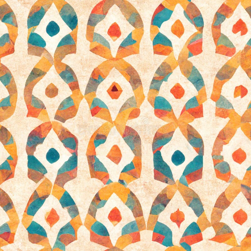 Arabic Geometric Seamless Pattern Multicolor Seamless Pattern for ...