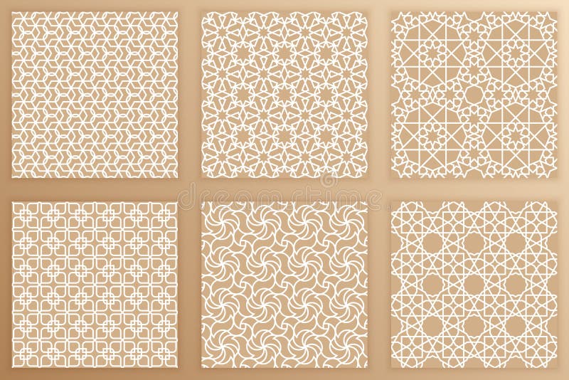 Arabic Geometric Round Patterns Set Stock Vector - Illustration of ...