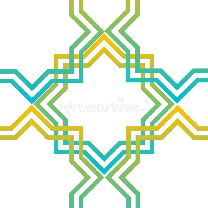 Arabic Geometry Patterns in Green, Yellow and Blue Colour Stock ...