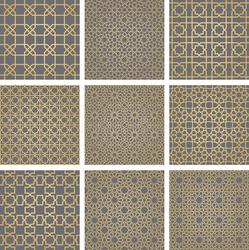 Arabic Golden Seamless Pattern. Stock Vector - Illustration of paper ...