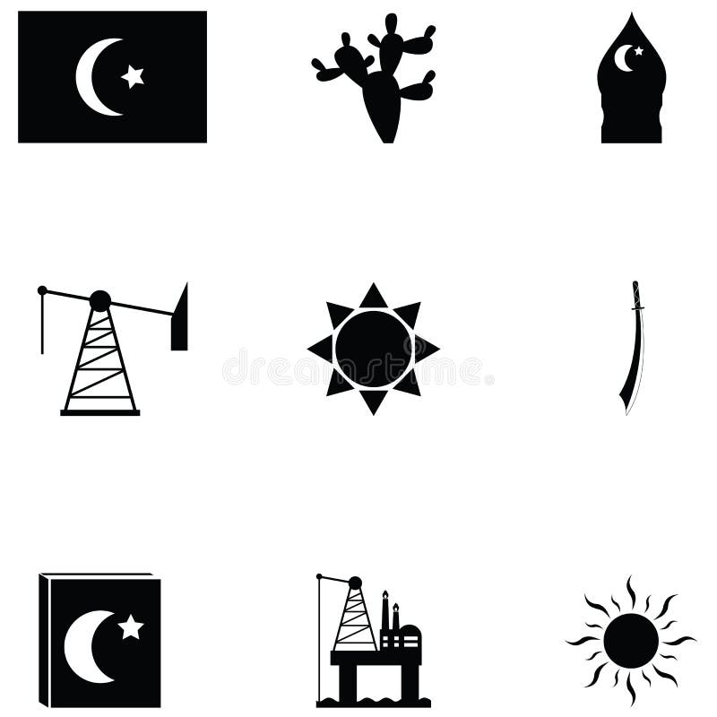 Arabic icon set stock vector. Illustration of vector - 120560501