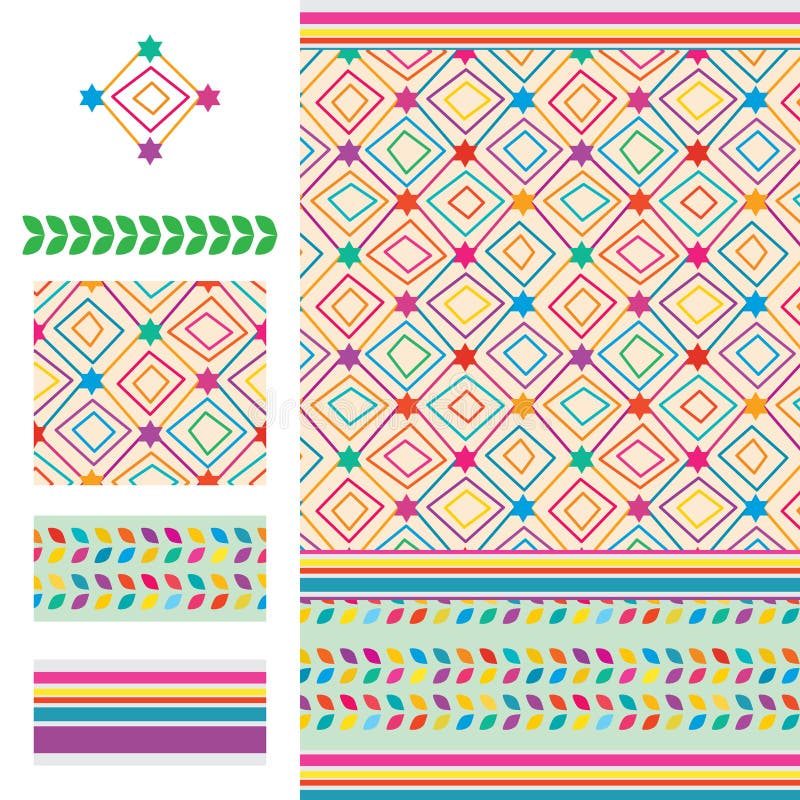 Arabic Idea Six Star Coloful Modern Seamless Pattern Stock Vector ...