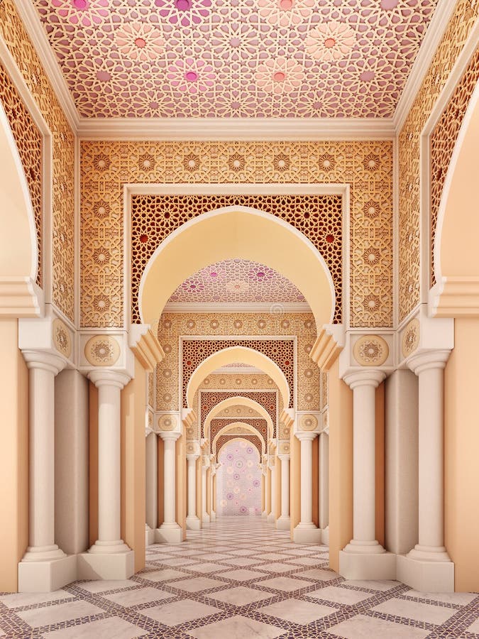 Arabic,Islamic Architectural Detail in Columns and Arches of Mosque ...