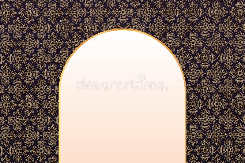 Arabic Islamic Background with Arch and Pattern. Stock Illustration ...