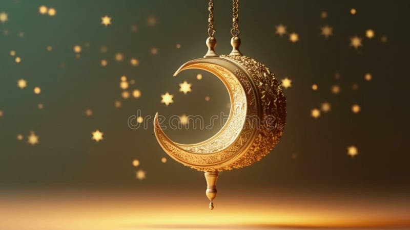 Arabic Islamic Calligraphy of Eid Mubarak Moon and Star Moon and Stars ...