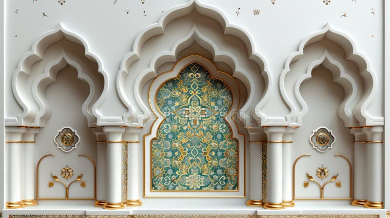 Arabic,Islamic Style Wall Design with Arch and Arabic Pattern.3d ... Arabic,Islamic Style Wall Design with Arch and Arabic Pattern.3d ...