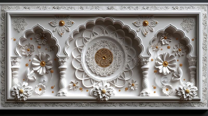 Arabic,Islamic Style Wall Design with Arch and Arabic Pattern.3d ... Arabic,Islamic Style Wall Design with Arch and Arabic Pattern.3d ...