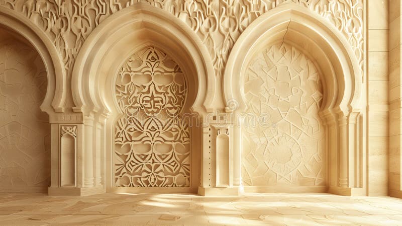 Arabic,Islamic Style Wall Design with Arch and Arabic Pattern.3d ... Arabic,Islamic Style Wall Design with Arch and Arabic Pattern.3d ...