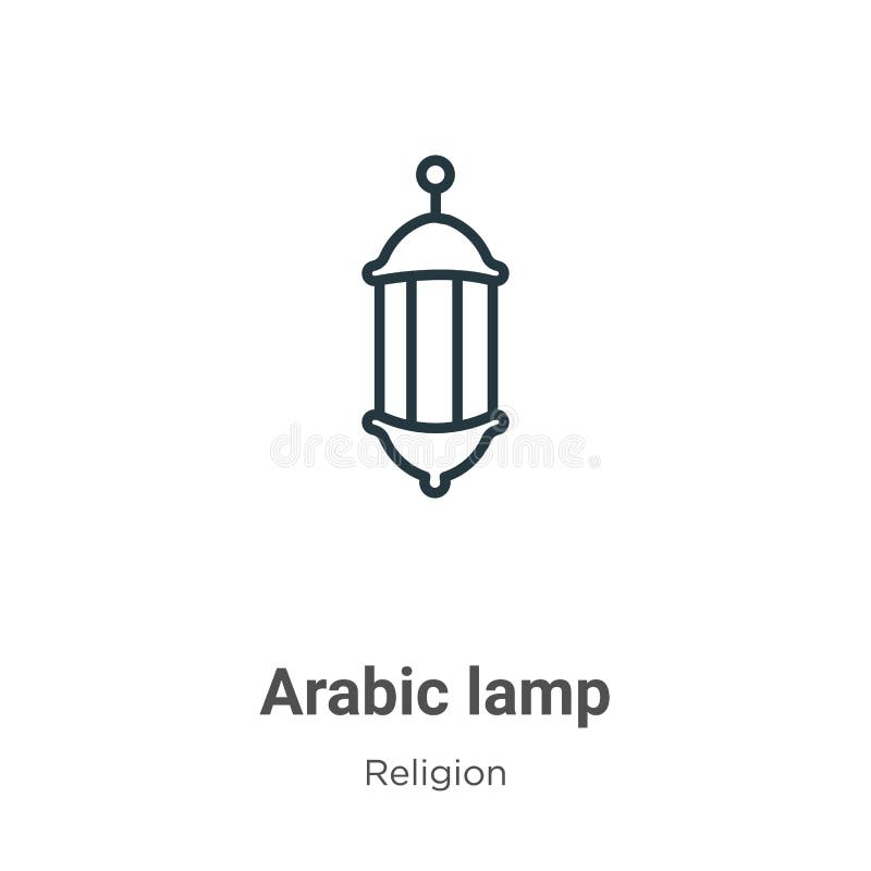 Arabic Lamp Outline Vector Icon. Thin Line Black Arabic Lamp Icon, Flat ...