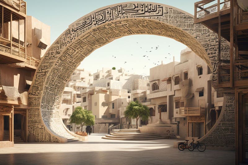 Arabic Language Calligraphy Integrated into Stock Illustration ...