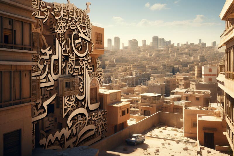 Arabic Language Calligraphy Integrated into Stock Illustration ...