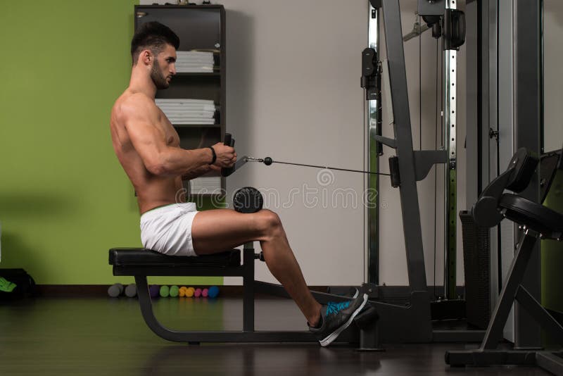 Arabic Man Doing Heavy Weight Exercise for Back Stock Image - Image of ...