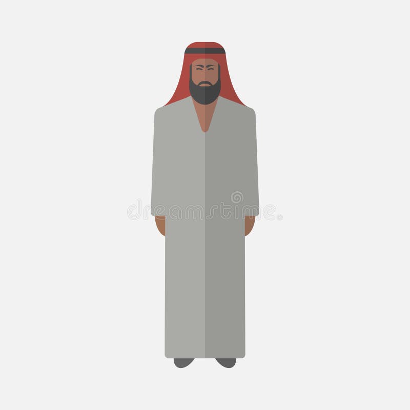 Arabic man, flat icon. stock vector. Illustration of isolated - 96741551