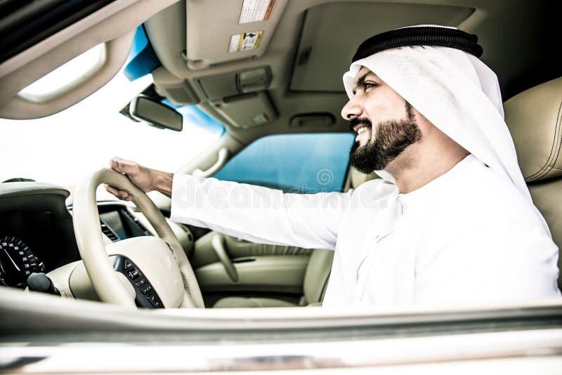 Arabic man in his car stock image. Image of ethnicity - 88998419