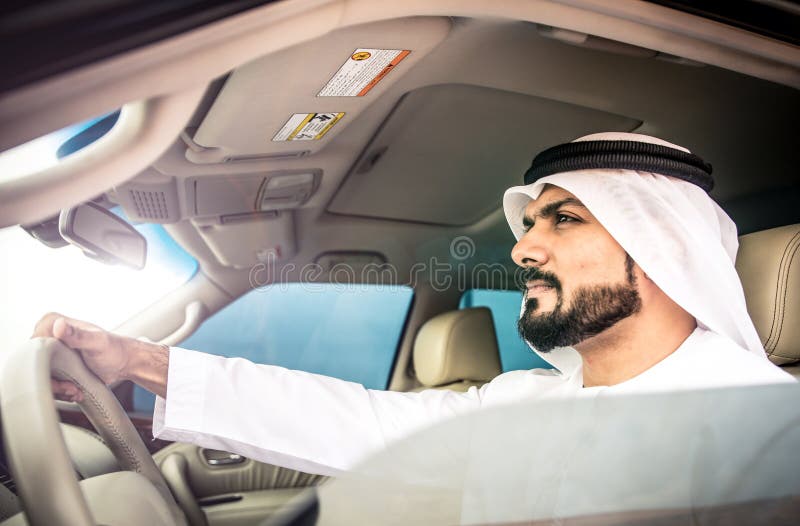 Arabic man in his car stock image. Image of emotion, adult - 88996121