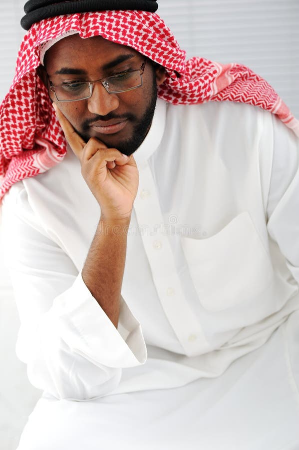 Arabic man thinking stock photo. Image of formal, career - 24916840