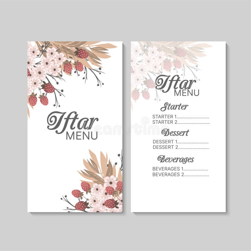 Arabic Restaurant Menu. Ramadan Greeting Card. Iftar Party Vector Stock ...