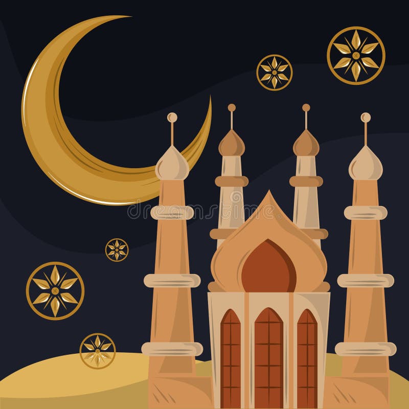 Mosque building arabian stock vector. Illustration of urban - 213193869