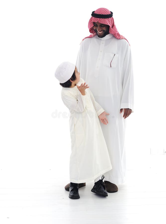 Arabic Muslim Father and Son Stock Image - Image of abuse, modern: 24917127