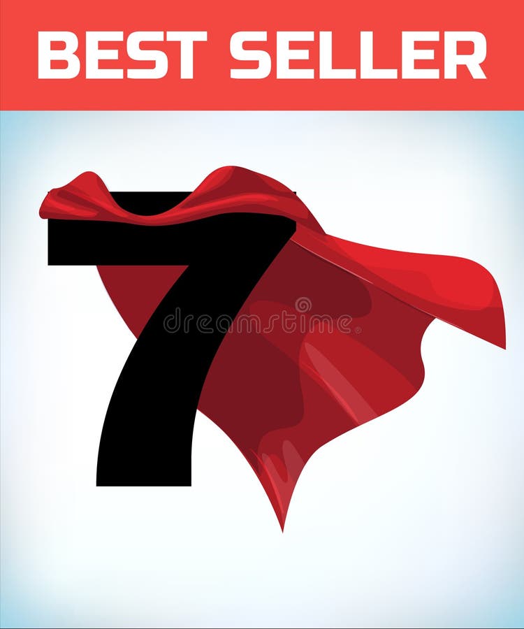 Arabic Number Seven in the Red Cloak of the Winner of the Super Hero ...