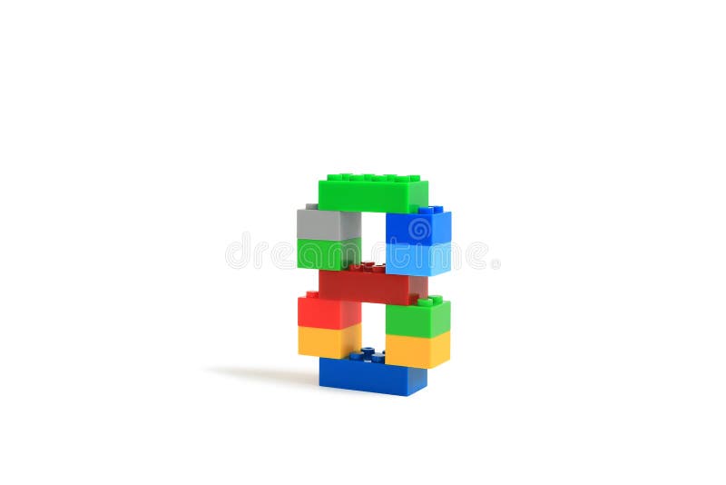 Arabic Number Symbol 8 from Colorful Plastic Brick Block Constructor ...
