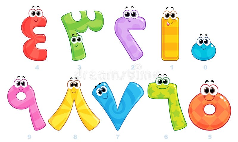 Arabic numbers stock vector. Illustration of comic, kids - 79683676
