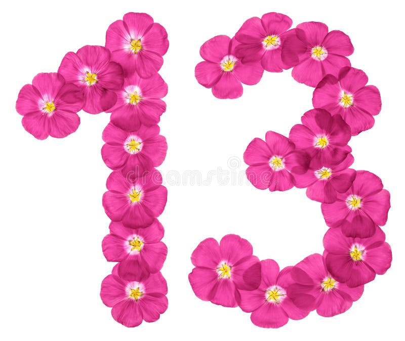 Numeral 13, Thirteen, Isolated on White Background, 3d Render Stock ...