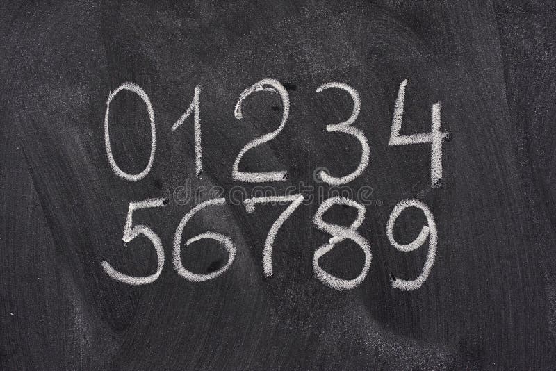 Arabic Numerals on a Blackboard Stock Photo - Image of blackboard, nine ...