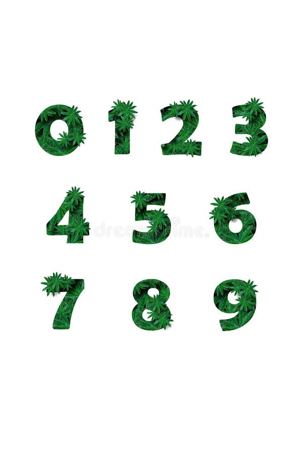 Arabic Numerals from Zero To Nine, Highlighted on a White Background ...
