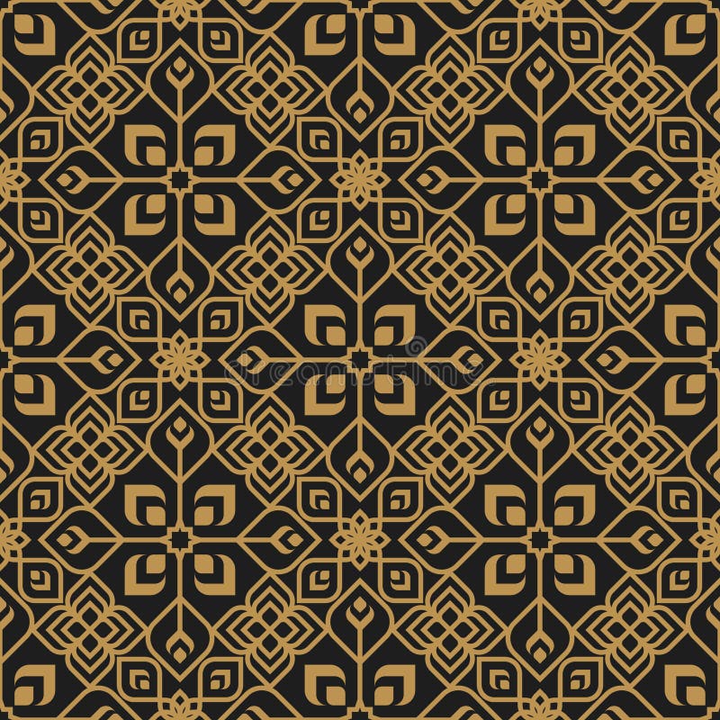 Arabic Oriental Abstract Arabesque Seamless Pattern Stock Illustration ...